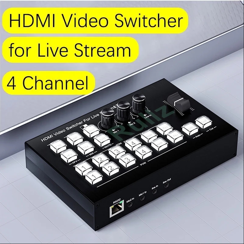 4K 4 Channel HDMI Video Multi Camera Switcher for Live Broadcast ...