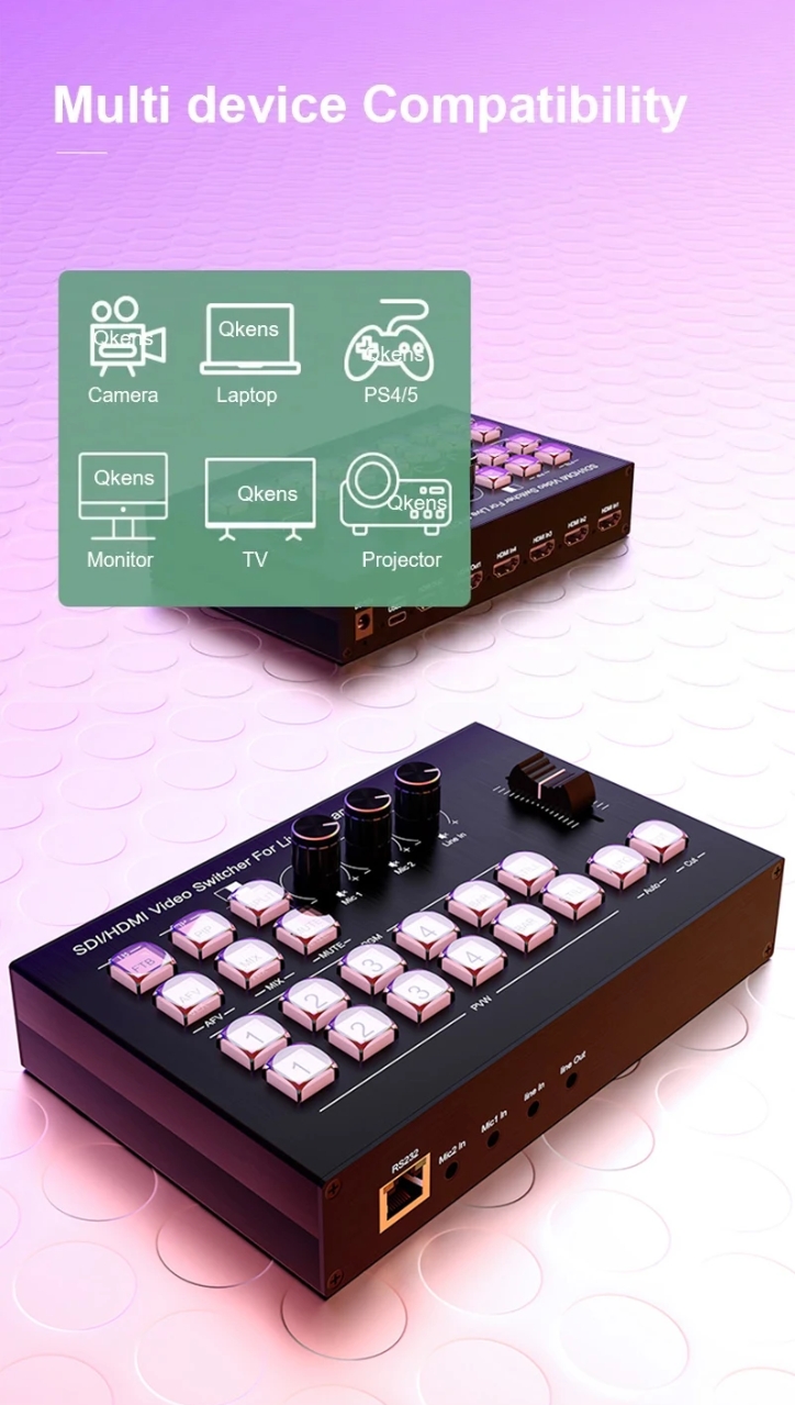 4K 4 Channel HDMI Video Multi Camera Switcher for Live Broadcast ...