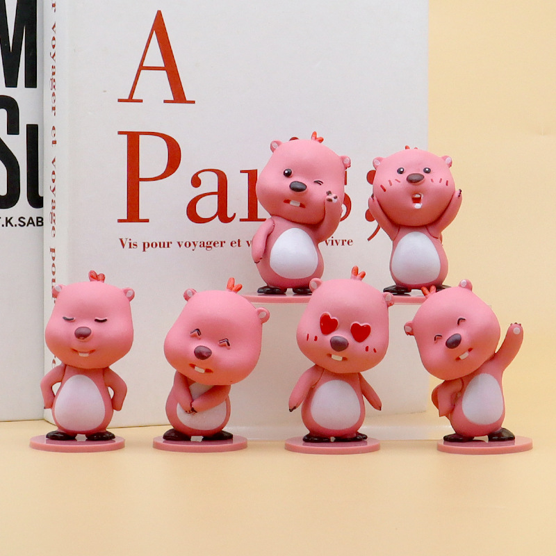 6Pcs/Set 6-7cm Korean Cartoon Pororo the Little Penguin Zanmang Loopy ...