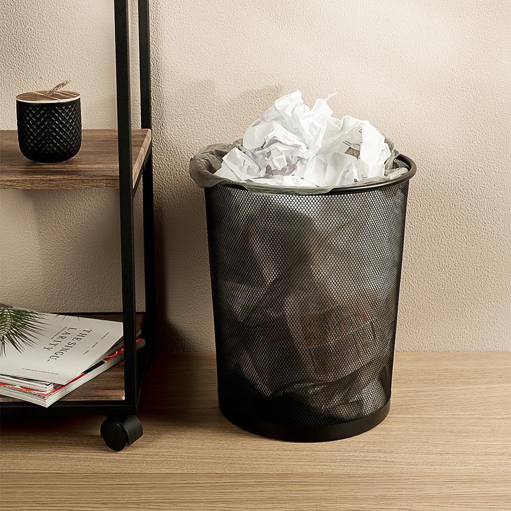 Metal Wire Mesh Trash Bin Stainless Steel Ventilated Durable Household ...