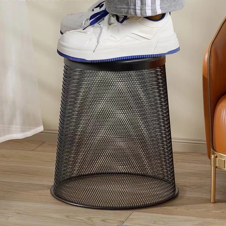 Metal Wire Mesh Trash Bin Stainless Steel Ventilated Durable Household ...