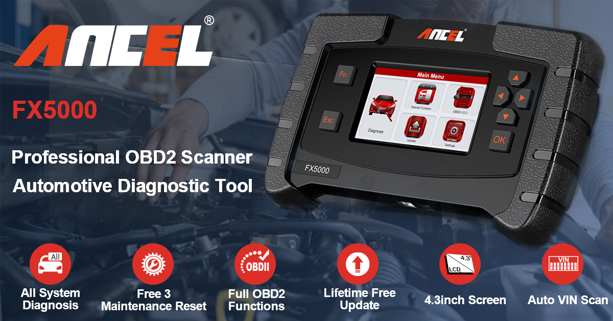 ANCEL FX5000 Automotive Full System OBD2 Scanner ABS EPB Diagnostic ...