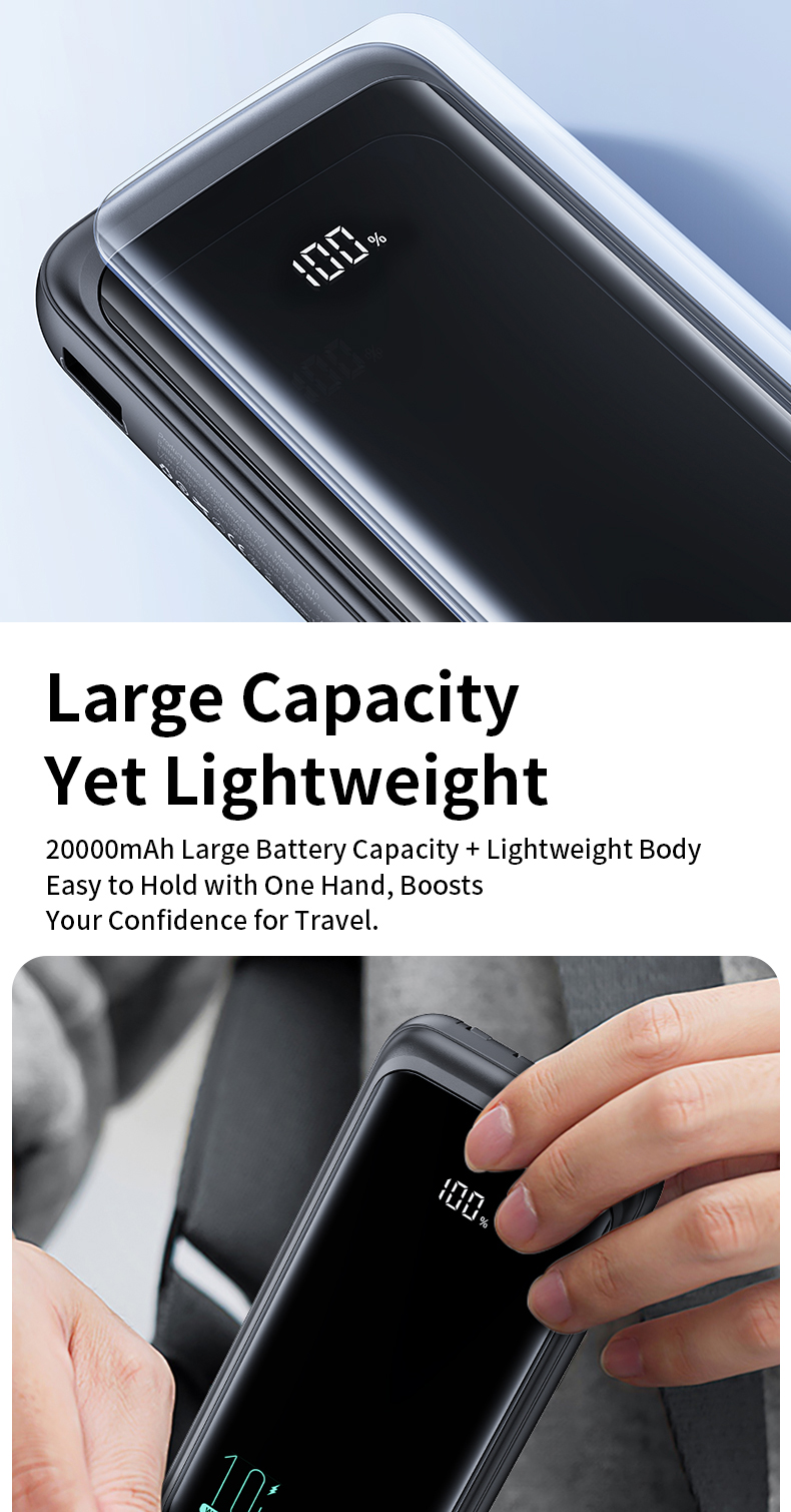 Tranyoo D11 20000mAh Power Bank Built in 4 Cables Lightning / Type-c ...