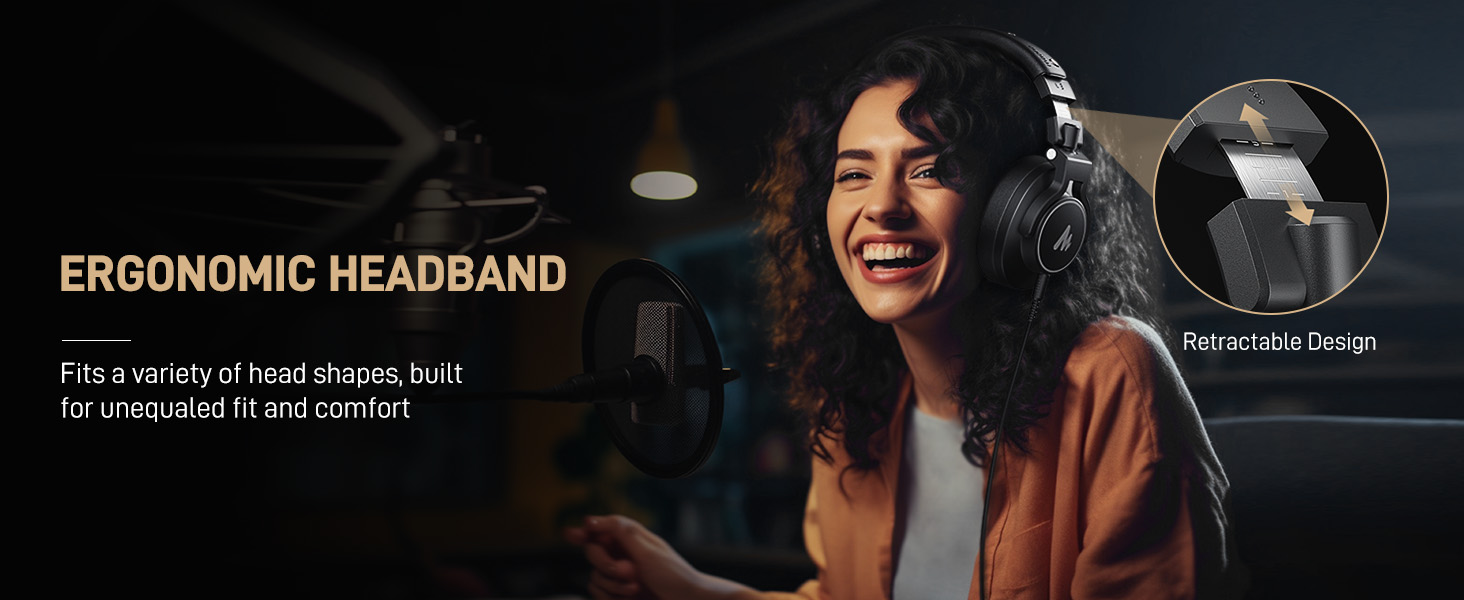 Maono MH700 Professional Monitor Headphones Wired Headphone Studio ...