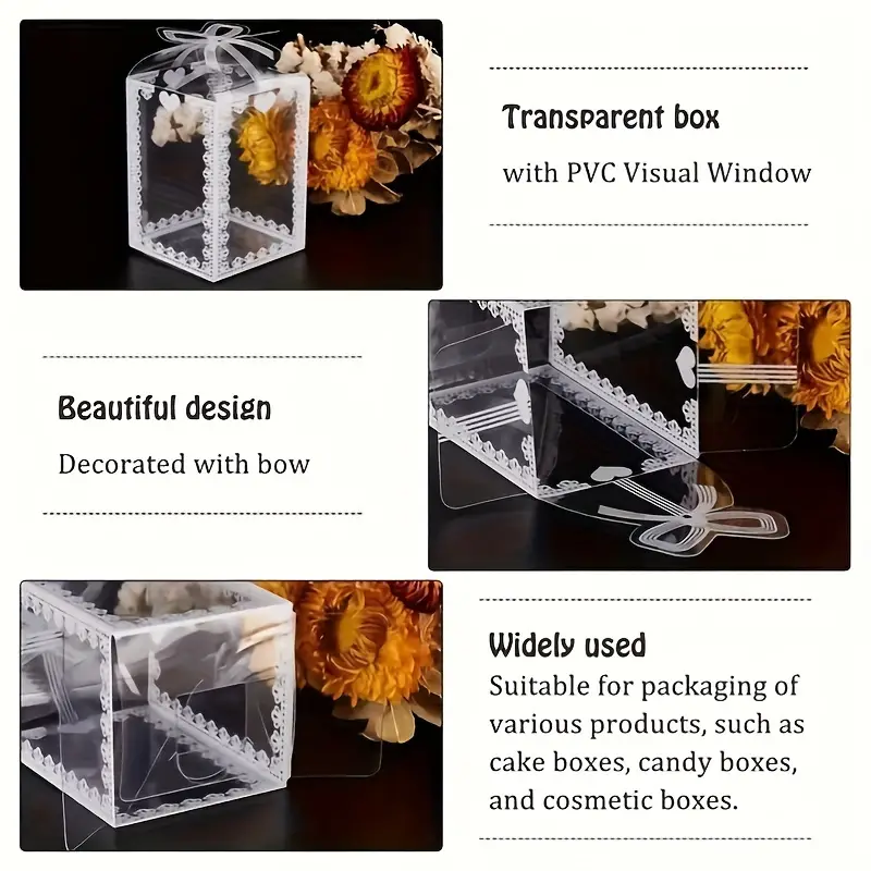 10pcs Transpartent Acetate Gift Box For Gift Packaging Clear Gift Box ...