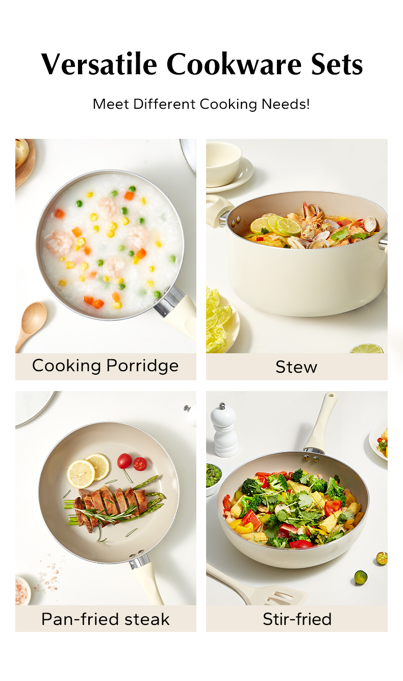 Redchef Sea Series Nonstick Ceramic Rock 12 Pcs Cookware Set Non PFAS ...