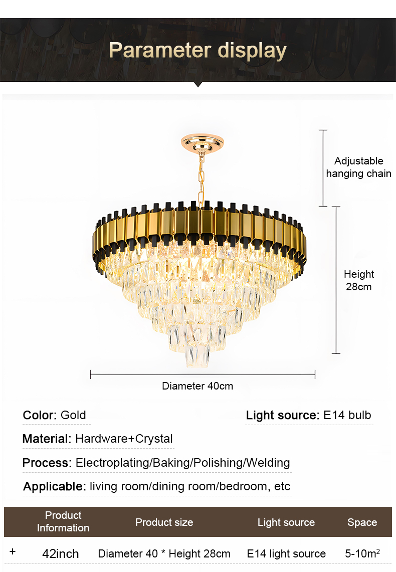 GOGEOUS crystal chandelier ceiling light modern design with 6 light ...