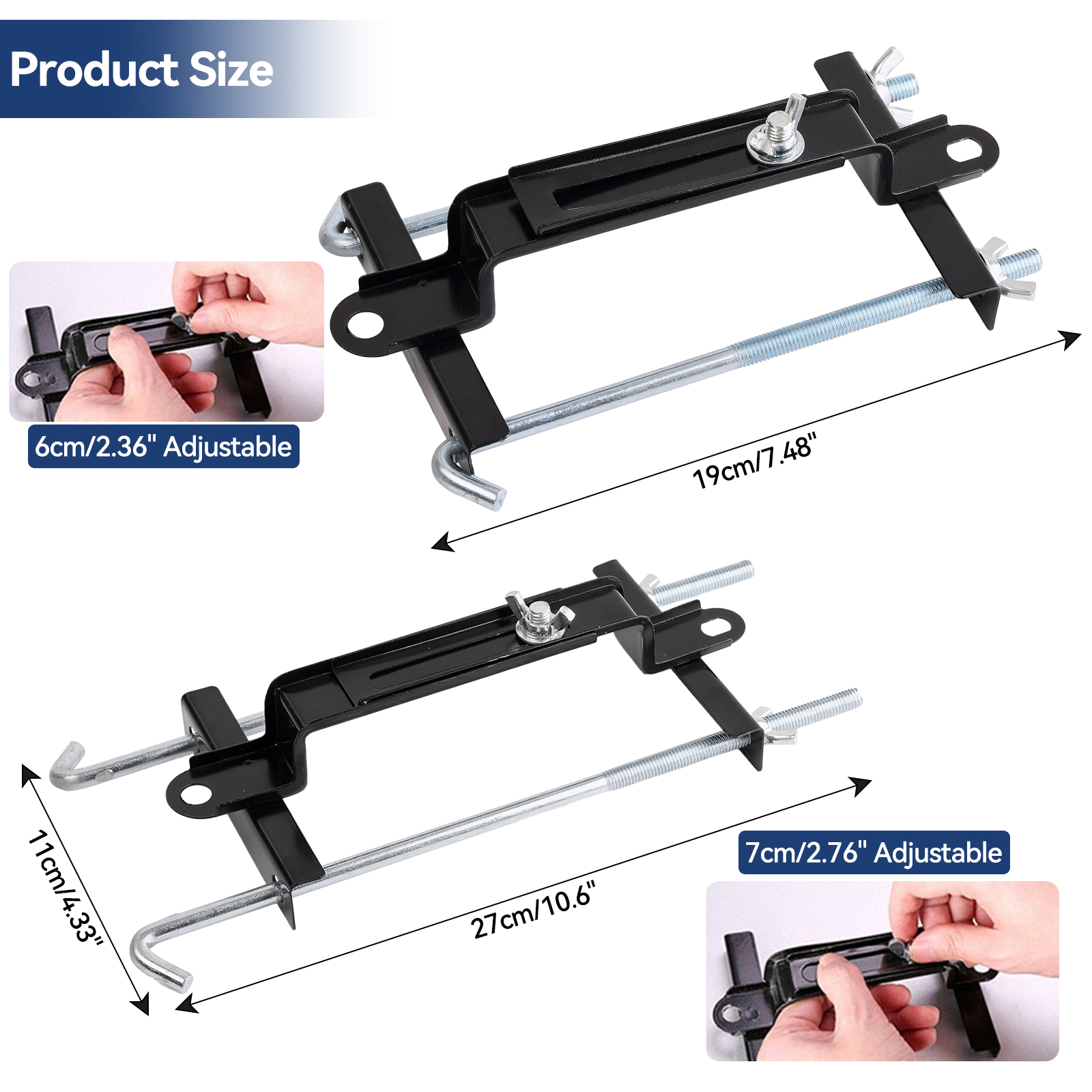 19/23/27cm Adjustable Metal Battery Bracket Retaining Holding Clamp ...