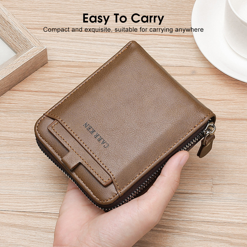 MENSPE Men’s Wallet Three Fold Wallet Fashion Wallet Short Wallet Super Soft PU Wallet Foldable ...
