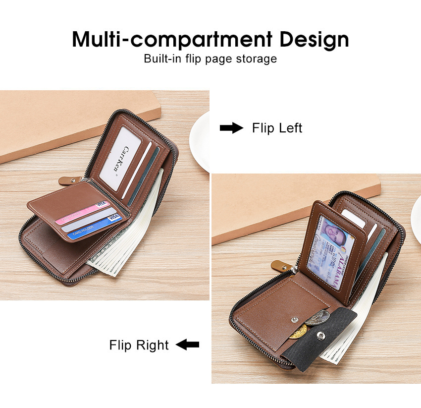 MENSPE Men’s Wallet Three Fold Wallet Fashion Wallet Short Wallet Super ...