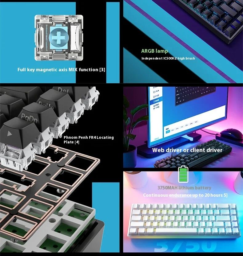 Carotmas Mars68 PRO Magnetic Switch Wireless Mechanical keyboard 0 dead ...