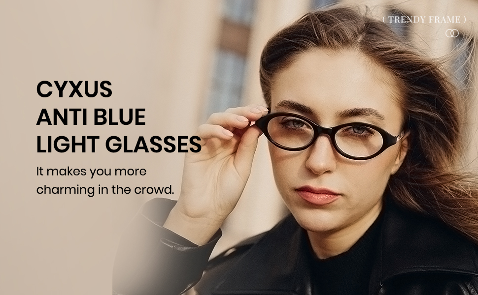 Cyxus Anti Blue Light Glasses Oval Frame Glasses Lightweight UV ...