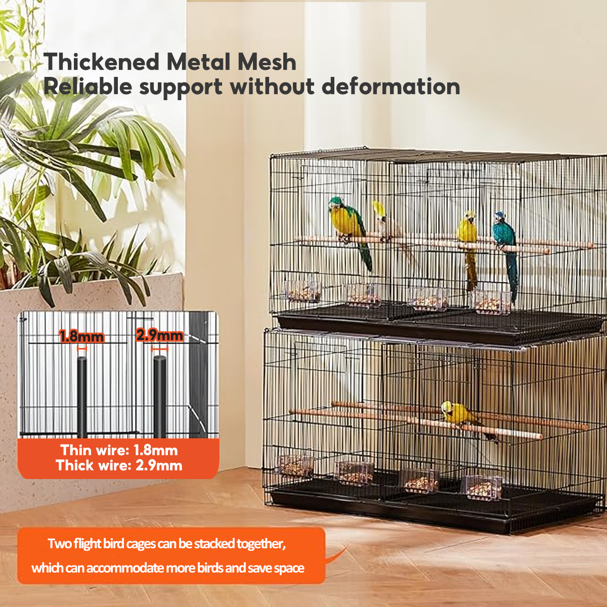 【Ready Stock】 Foldable Bird Breeding Cage With Removable Baffle Parrot ...