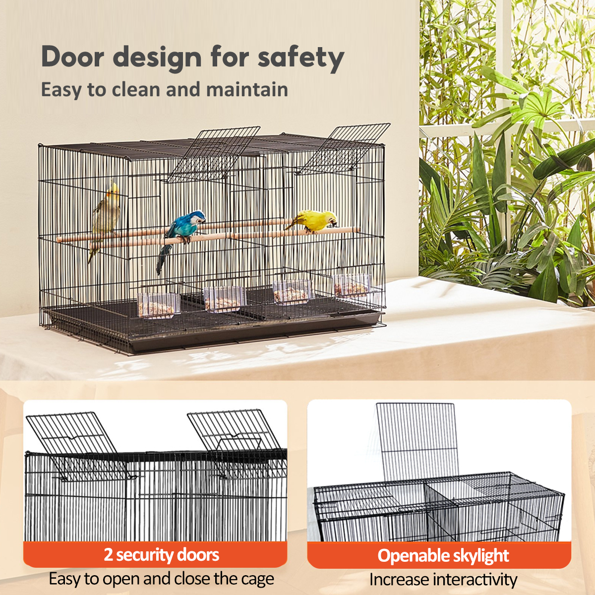【Ready Stock】 Foldable Bird Breeding Cage With Removable Baffle Parrot ...