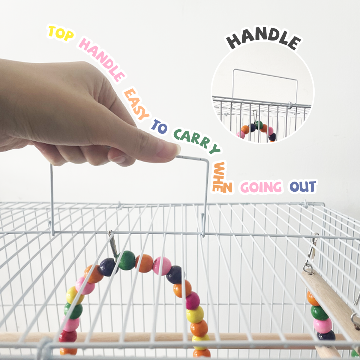 【Ready Stock】Bird Cage 1cm Gap Foldable Bird Cage With Handle Parrot ...