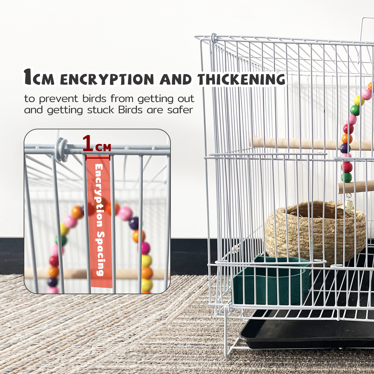 【Ready Stock】Bird Cage 1cm Gap Foldable Bird Cage With Handle Parrot ...