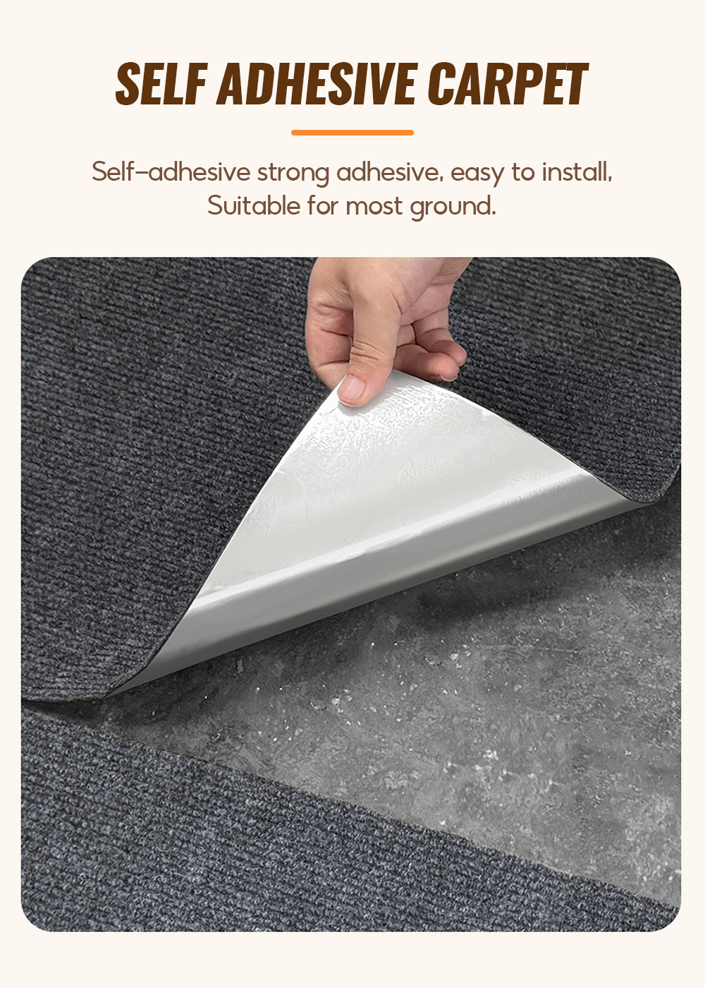 Carpet Floor Self-Adhesive Non-slip Carpet Sticker 30x30cm Square for ...