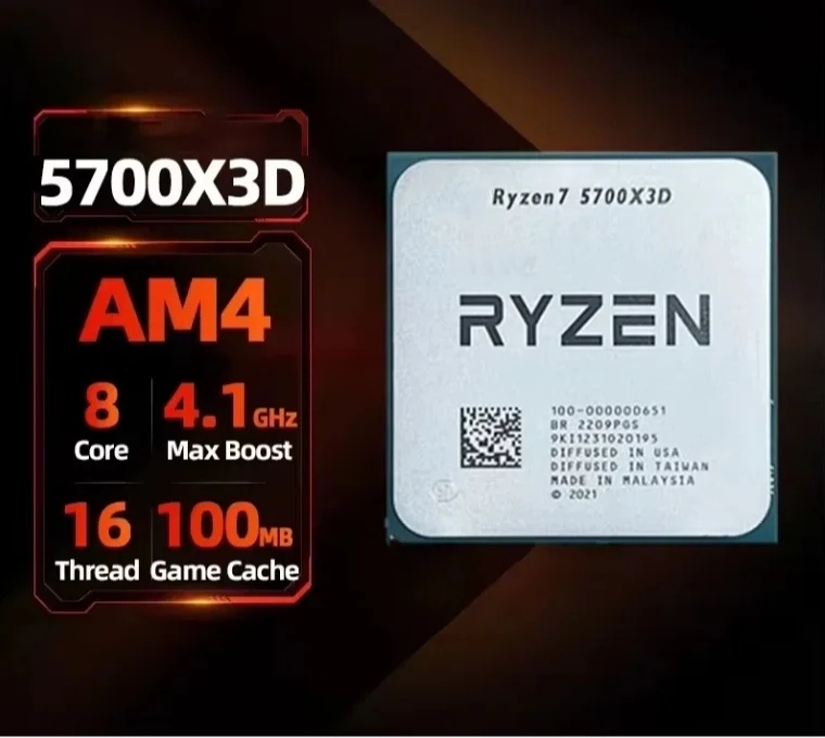 AMD R7 5700X3D 5800X3D Ryzen 7 Gaming Processor New Ryzen 5000 Series 3 ...