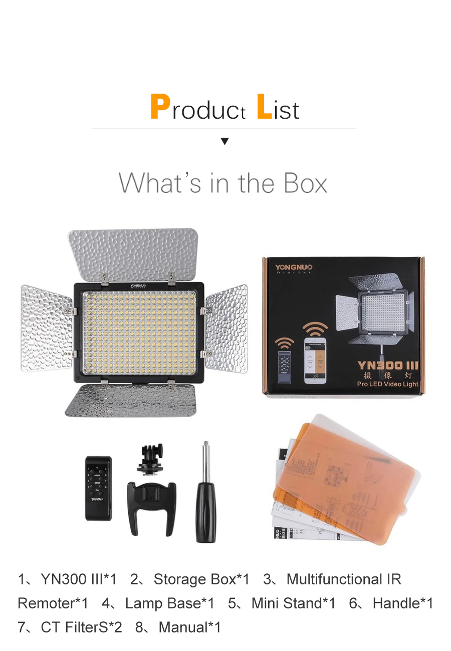 Yongnuo YN300 III YN300III 3200k-5500K CRI95 Camera Photo LED Video ...