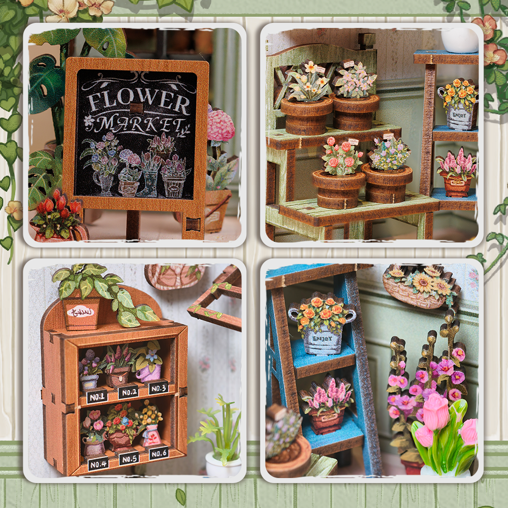 CUTEBEE CWGC201 Doll House DIY Miniature House Street Shop Series 3D ...