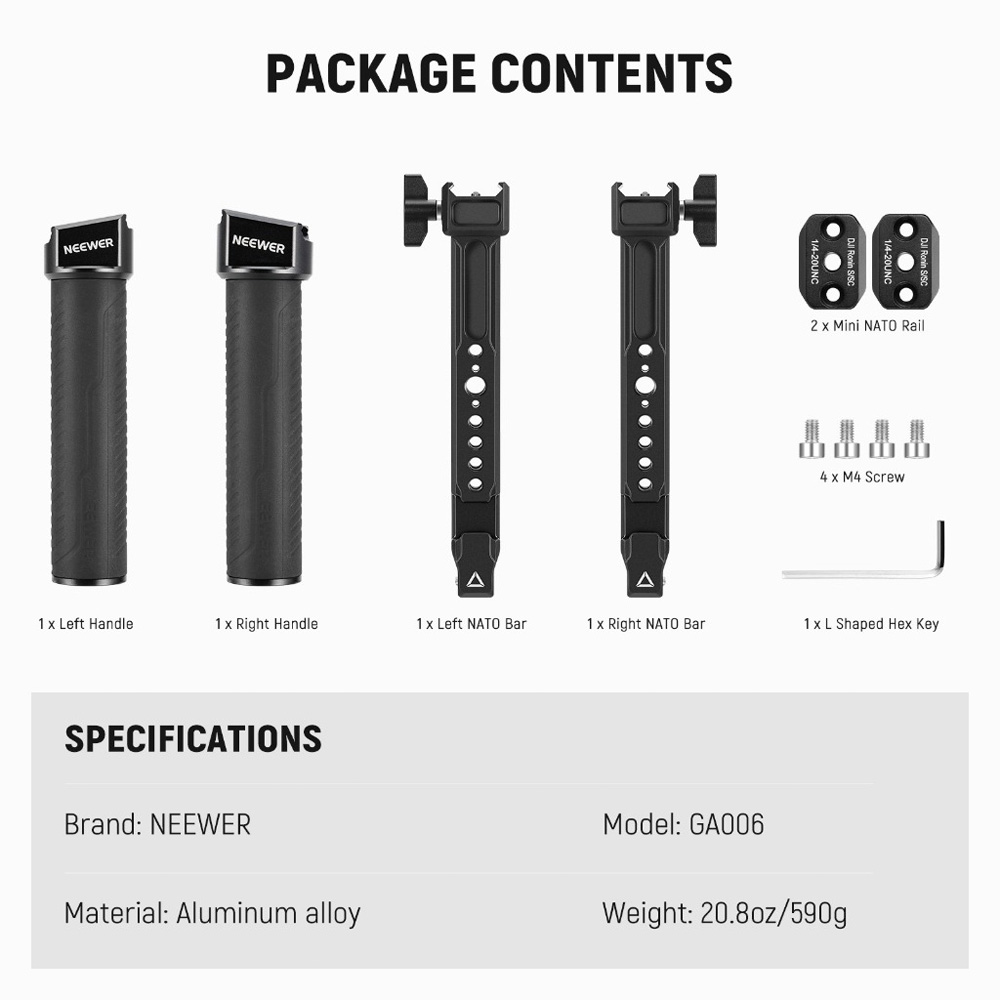 NEEWER GA006 Dual Handgrip for DJI Ronin S SC RS 2 RSC 2 RS 3 RS 3 Pro ...