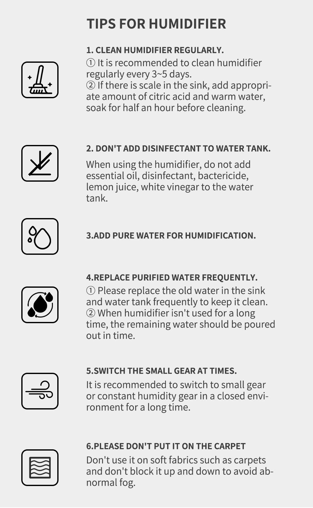 Simplus 4.5L Ultrasonic Humidifier for Bedroom Large Room for Beauty ...