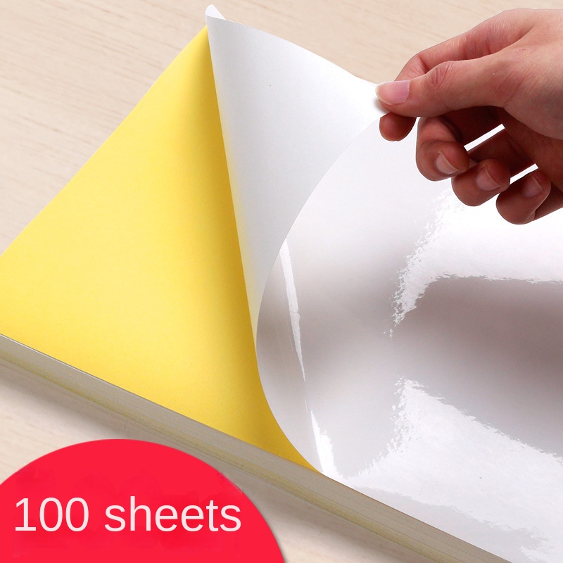 100 sheets of A4 self-adhesive printing paper, laser inkjet glossy ...