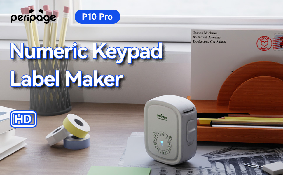 PeriPage Numeric Label Maker P10 Pro Easier Printing Multiple Label styles Inkless Label Printer ...