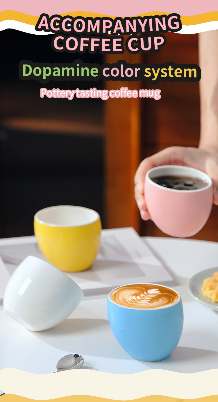 Bincoo Ceramic Cup Coffee Cup Slant Mouth Pulling Cup Tasting Cup Water ...