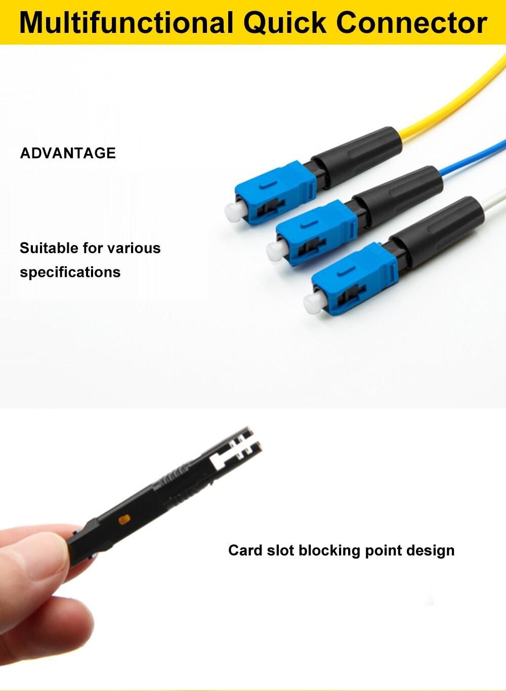 ONTi 100PCS Fiber Optic Fast Connector FTTH Drop Cable Single-Mode High ...