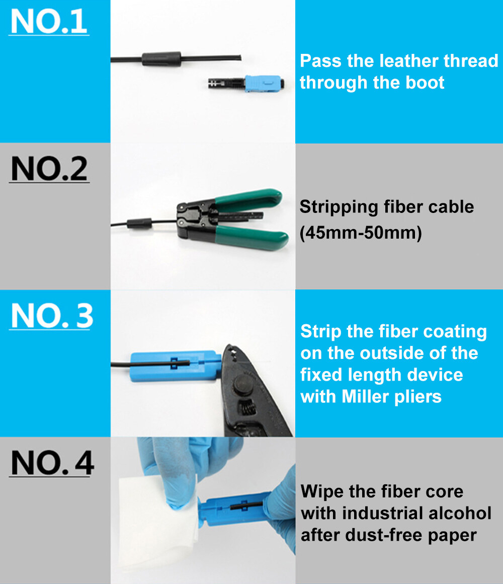 ONTi 100PCS Fiber Optic Fast Connector FTTH Drop Cable Single-Mode High ...