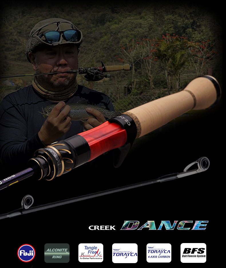 PURELURE CREEK DANCE Trout Rod BFS Fishing Casting UL Spinning Light ...