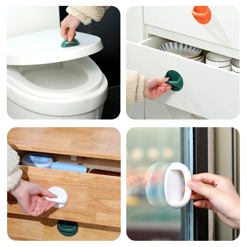 Self-adhesive Seamless Door Handle Punch-Free Wardrobe Pulls Handles ...