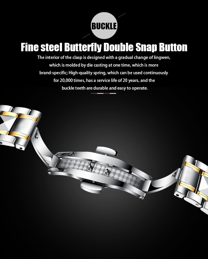 R RUIGE Men's Quartz Watch Luminous Trendy Waterproof Stainless Steel ...