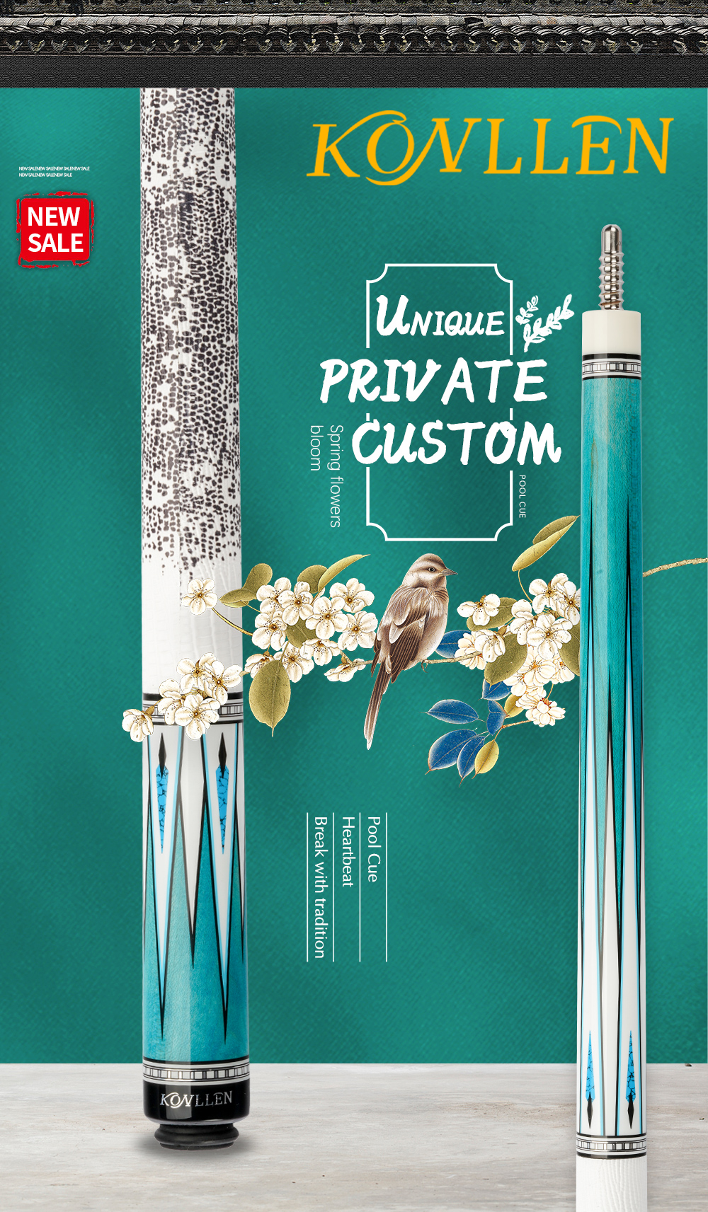 KONLLEN Carbon Fiber Pool Cue Stick 58-inch Professional Pool Sticks ...