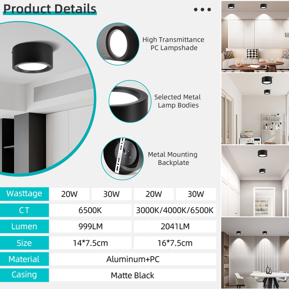 Led Tricolor Downlight Pin Light Ceiling Light 3/5/10/15W Surface ...