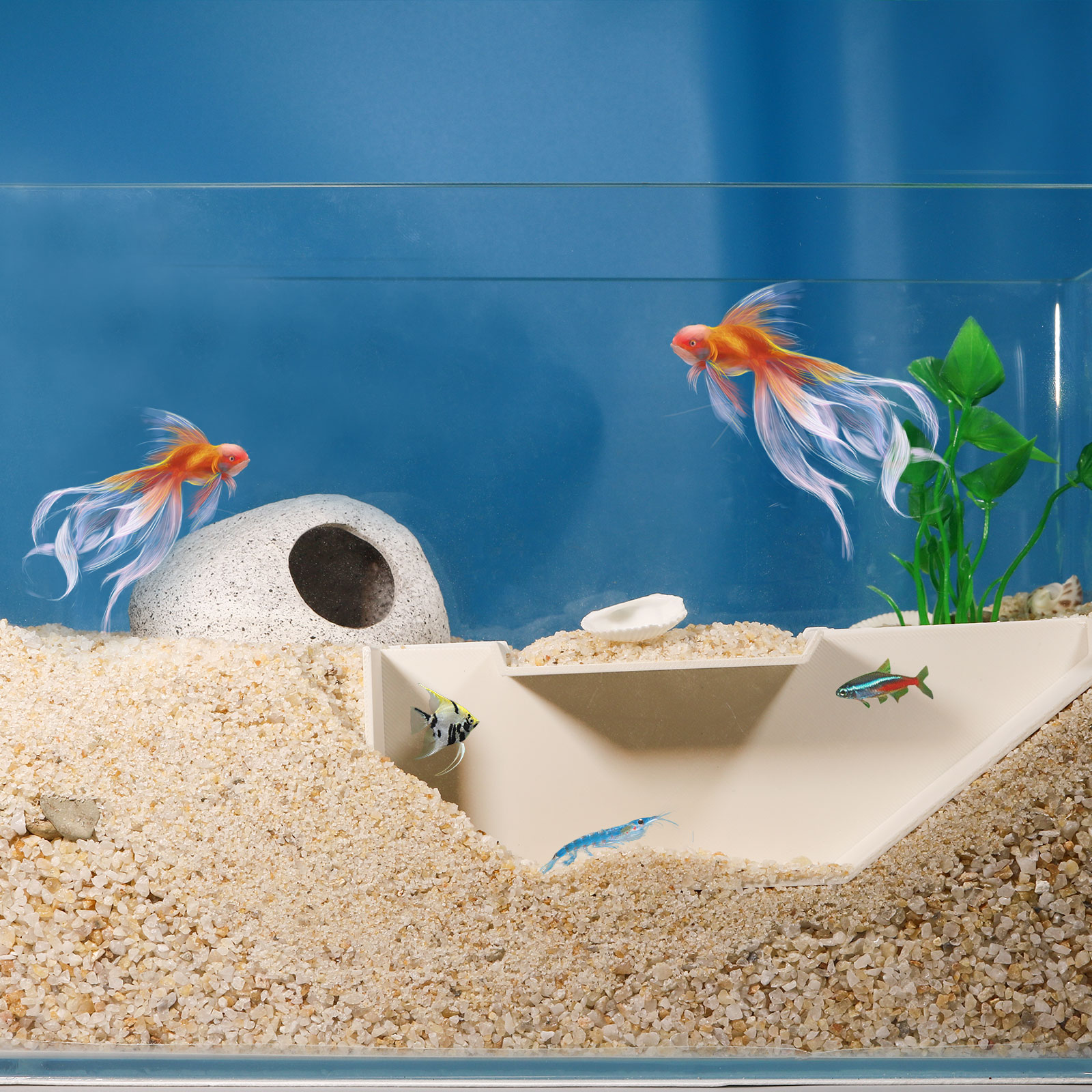 Underground Slope Flat Tunnel Cave Aquarium Fish Tank Decor Cave Corner ...