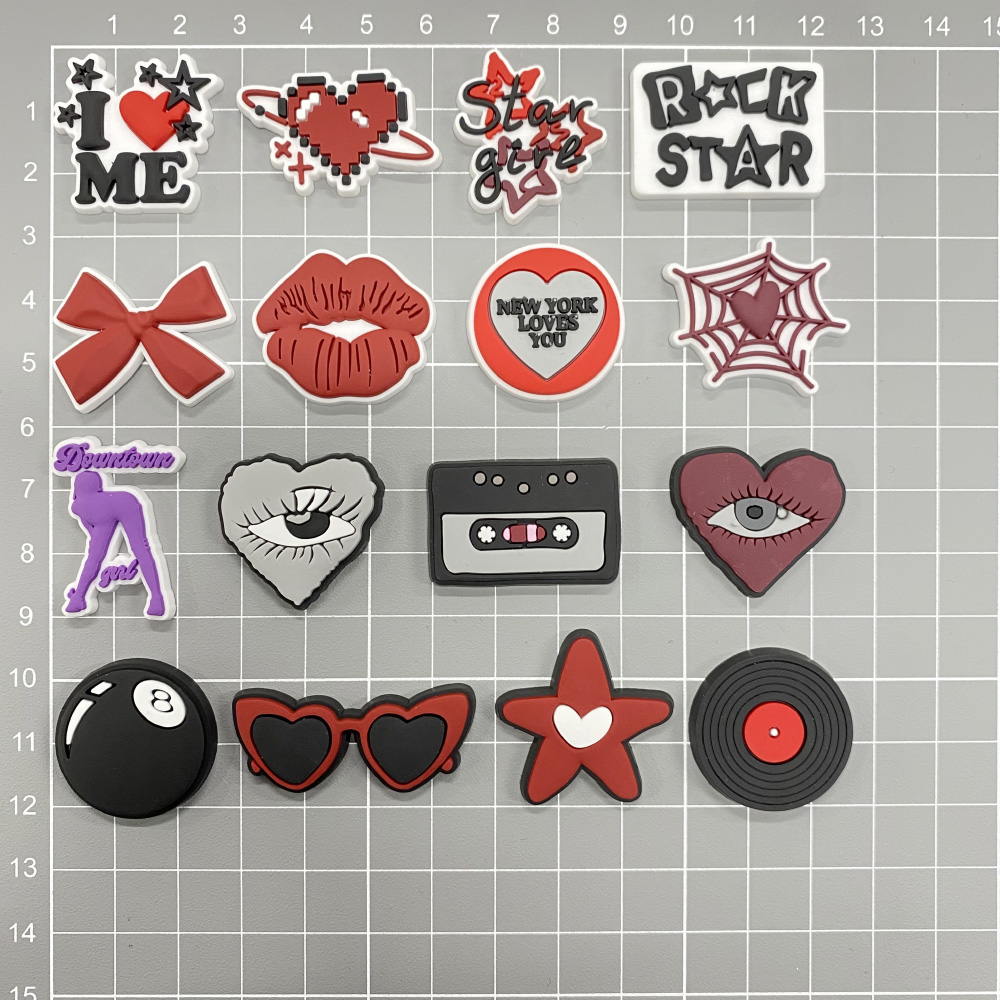 Shoe Charms 16 Style Decorations PVC Accessories With Y2K Buttons Ideal ...