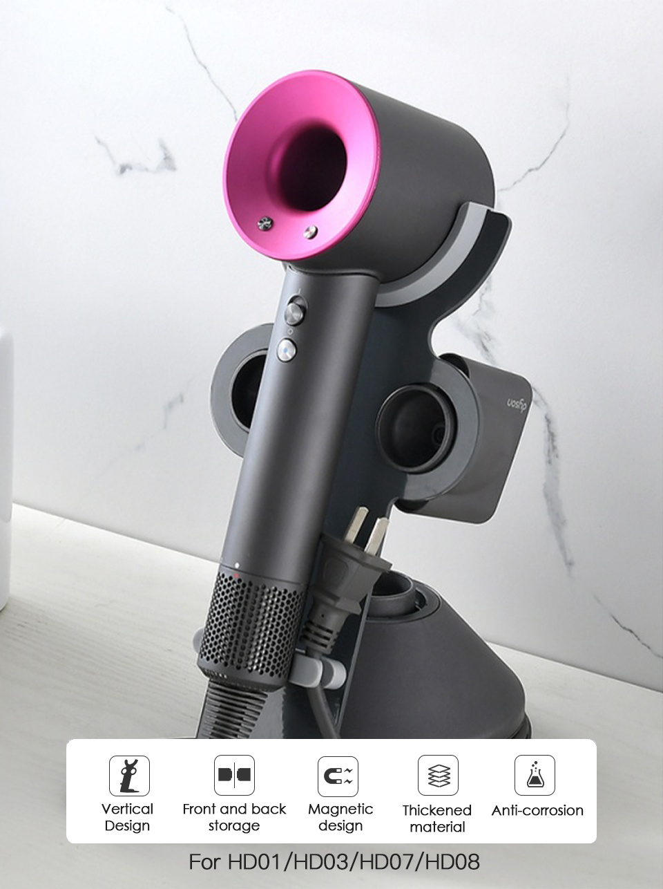 Lasvea Hair Dryer Stand Holder Barber Shop Blower Storage Bracket for ...