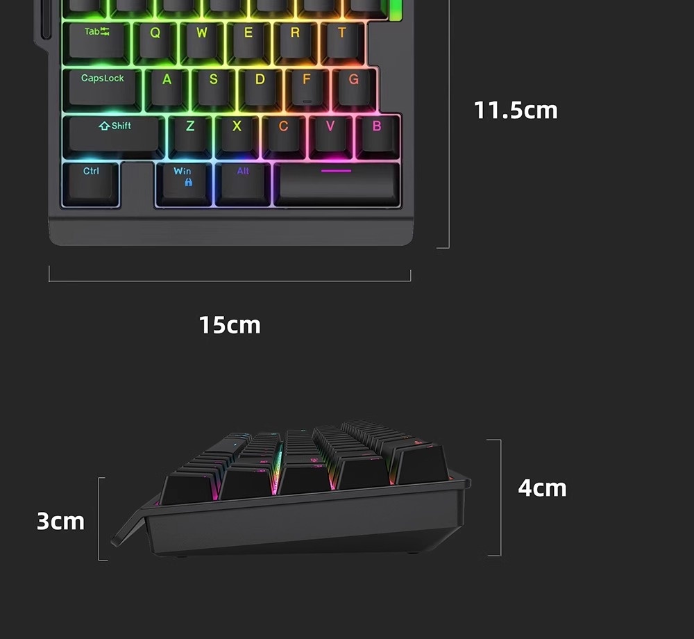 ZUOYA HE30 Wired Magnetic One Handed Keyboard 29 Keys Hot swappable RGB ...