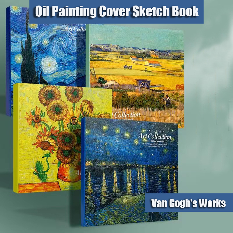 80 Sheets 20K Van Gogh Sketchbook Thickened Square Starry Sky Sketch ...