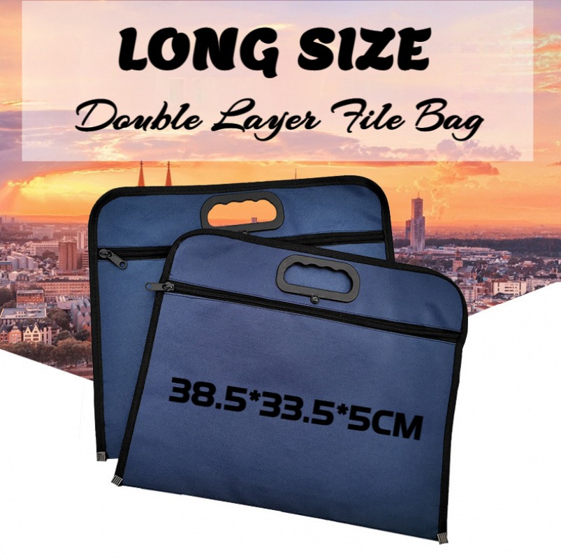 Long Documents Organizer File Organizer 2 Layer File Bag Briefcase ...