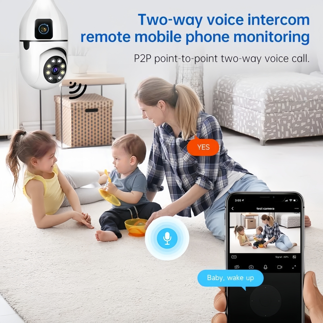 UNICE V380 Pro CCTV Bulb 1080P Smart Wifi 360° PTZ Panoramic Remote ...