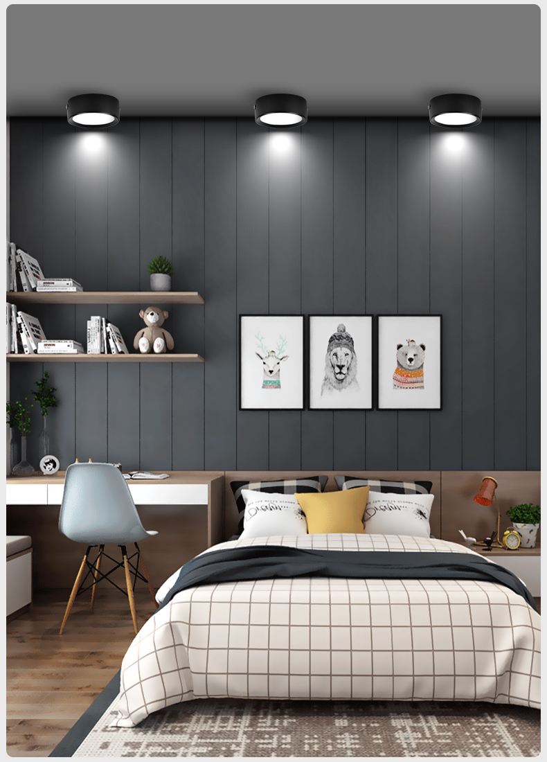 CHUANGYANG Pin Light Ceiling Led Tri Color Downlight Surface Mounted 3W ...