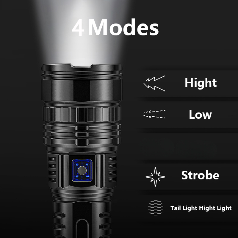 Smiling Shark SD6000 Flashlight Super Bright M80 10000LM 4Mode Type-c ...