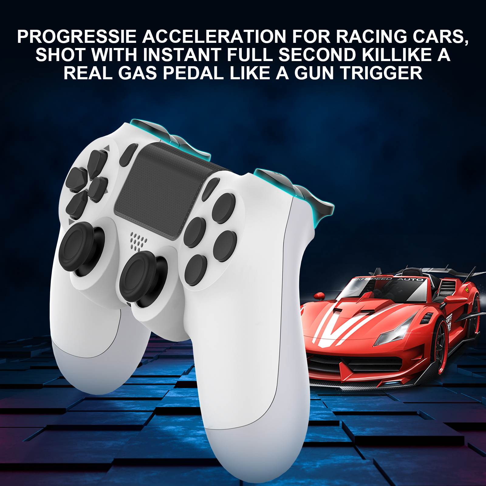 Wireless Gamepad with 6-axis gyroscope, PC joystick, touchpad, dual ...