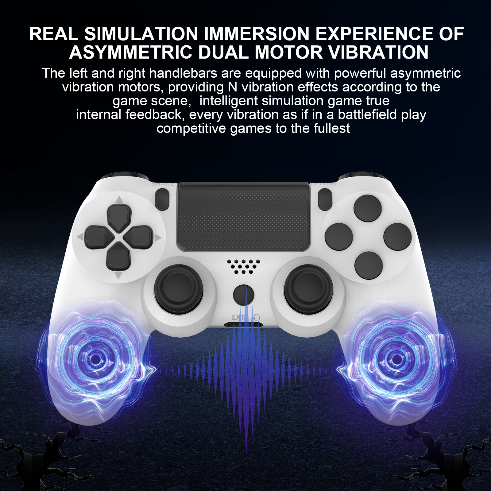 Wireless Gamepad with 6-axis gyroscope, PC joystick, touchpad, dual ...