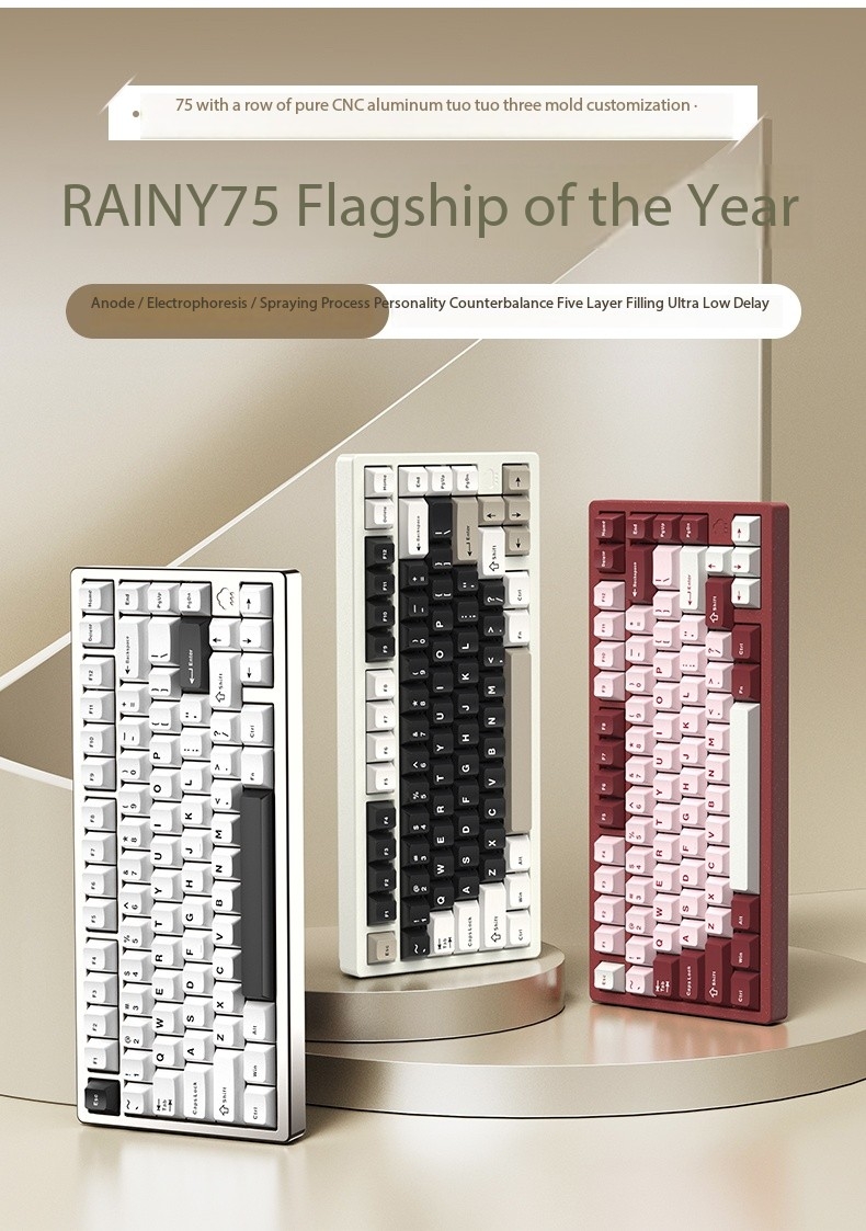 Wob Rainy75 Keyboard Tri Mode Customized Mechanical Keyboard Wireless ...