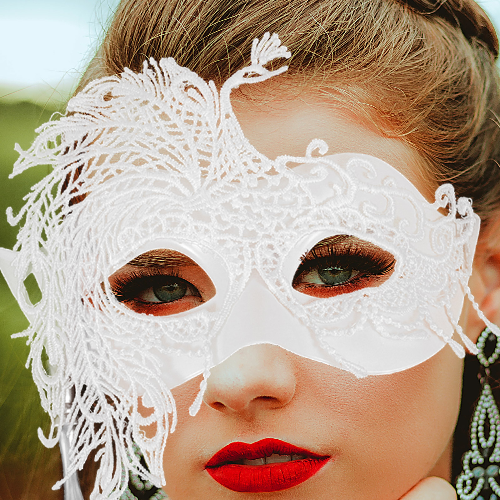Masquerade Mask Halloween Costume Lace Hand Mardi Gras Masks for Women ...