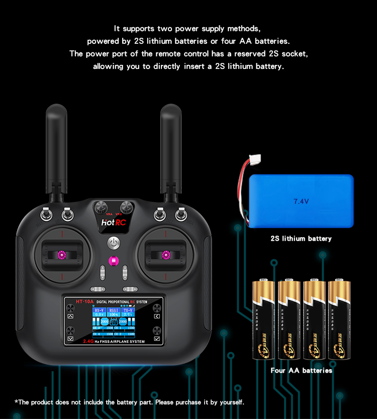Hotrc Hot rc HT-10A HT10A 2.4Ghz 10CH Remote Controller Mode 2 Left ...